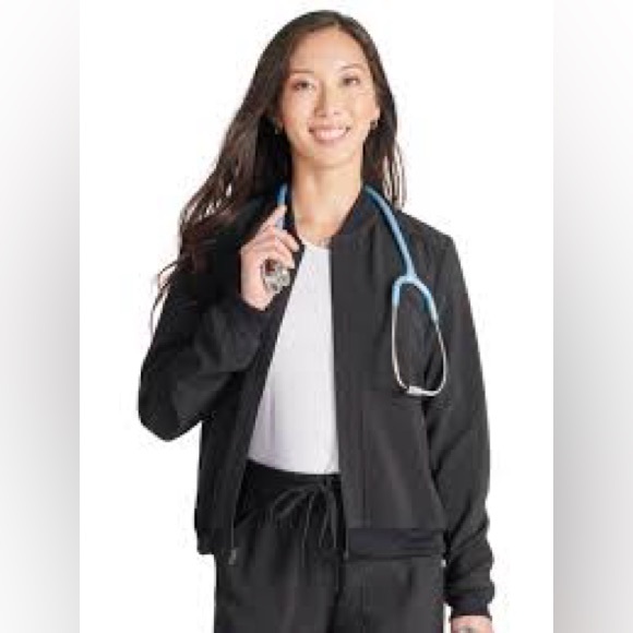 Cherokee | Jackets & Coats | Cherokee Medical Uniforms Black Bomber ...